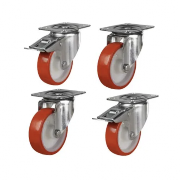 150mm Polyurethane Castors | Add castors | TippingSkips.co.uk